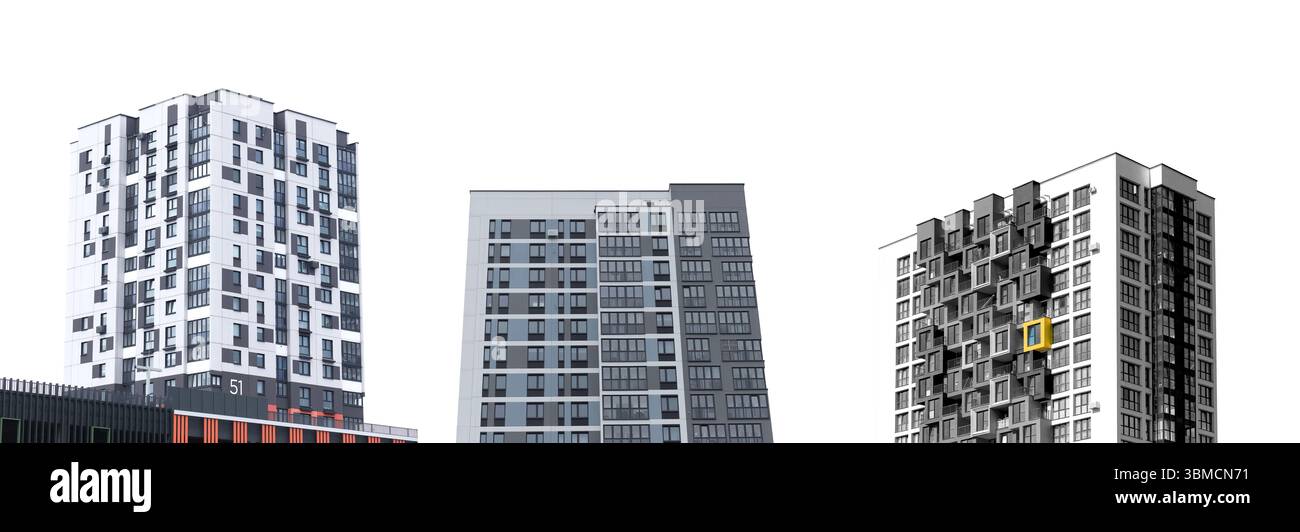 Modern urban high-rise building with sleek architecture, residential ...