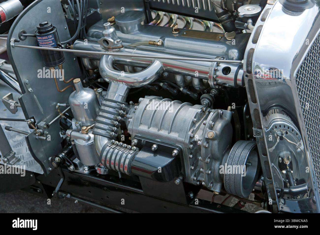 Close-up view of the engine bay of Anthony Seber's Black, 1934 ...