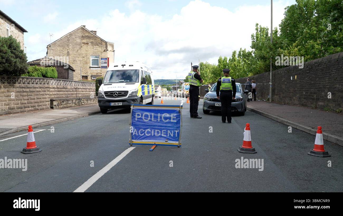The scene in Spring Hall Grove, Halifax, West Yorkshire after a ...