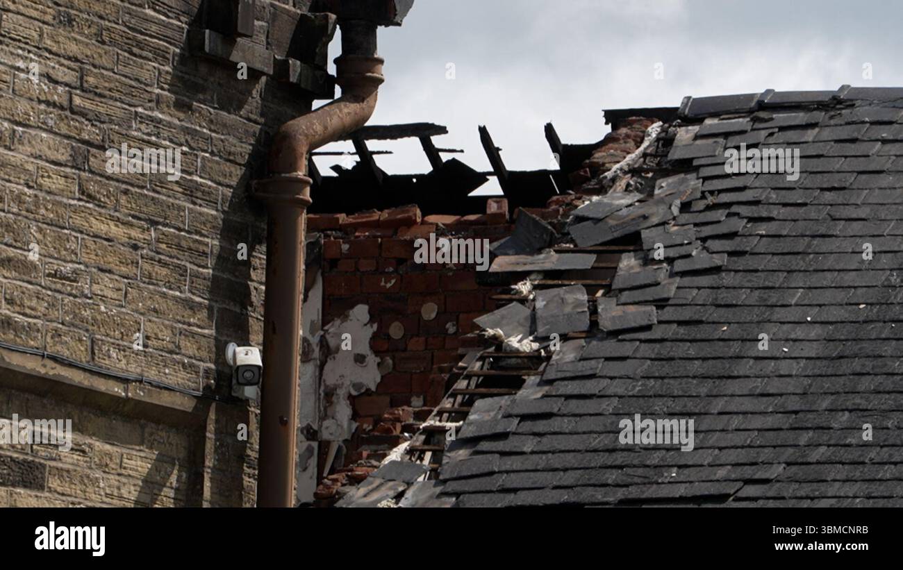 The scene in Spring Hall Grove, Halifax, West Yorkshire after a ...