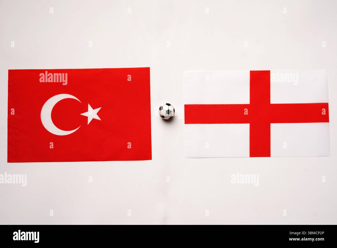Turkiye vs England, Football match with national flags Stock Photo - Alamy