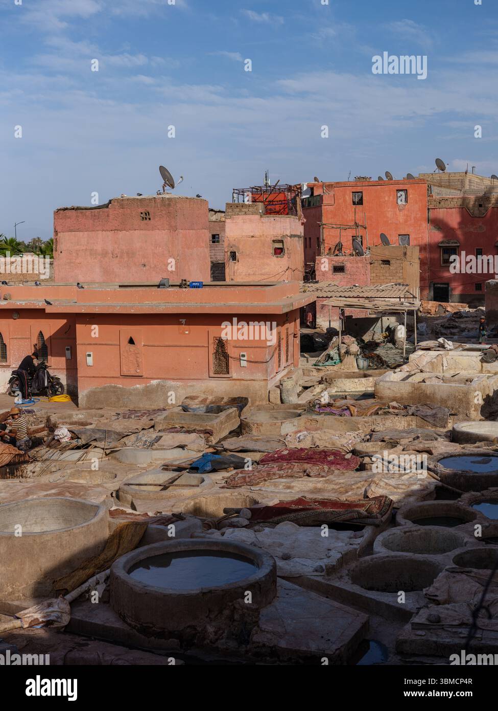 Morocco, Marrakesh, 15 Jun 2025. View of the traditional tanneries in ...