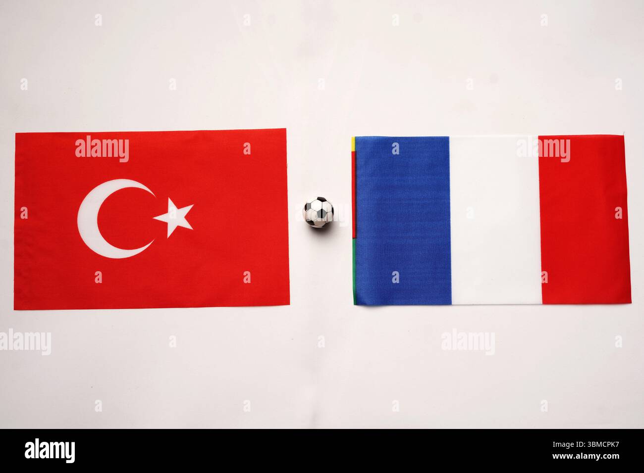 Turkiye vs France, Football match with national flags Stock Photo - Alamy