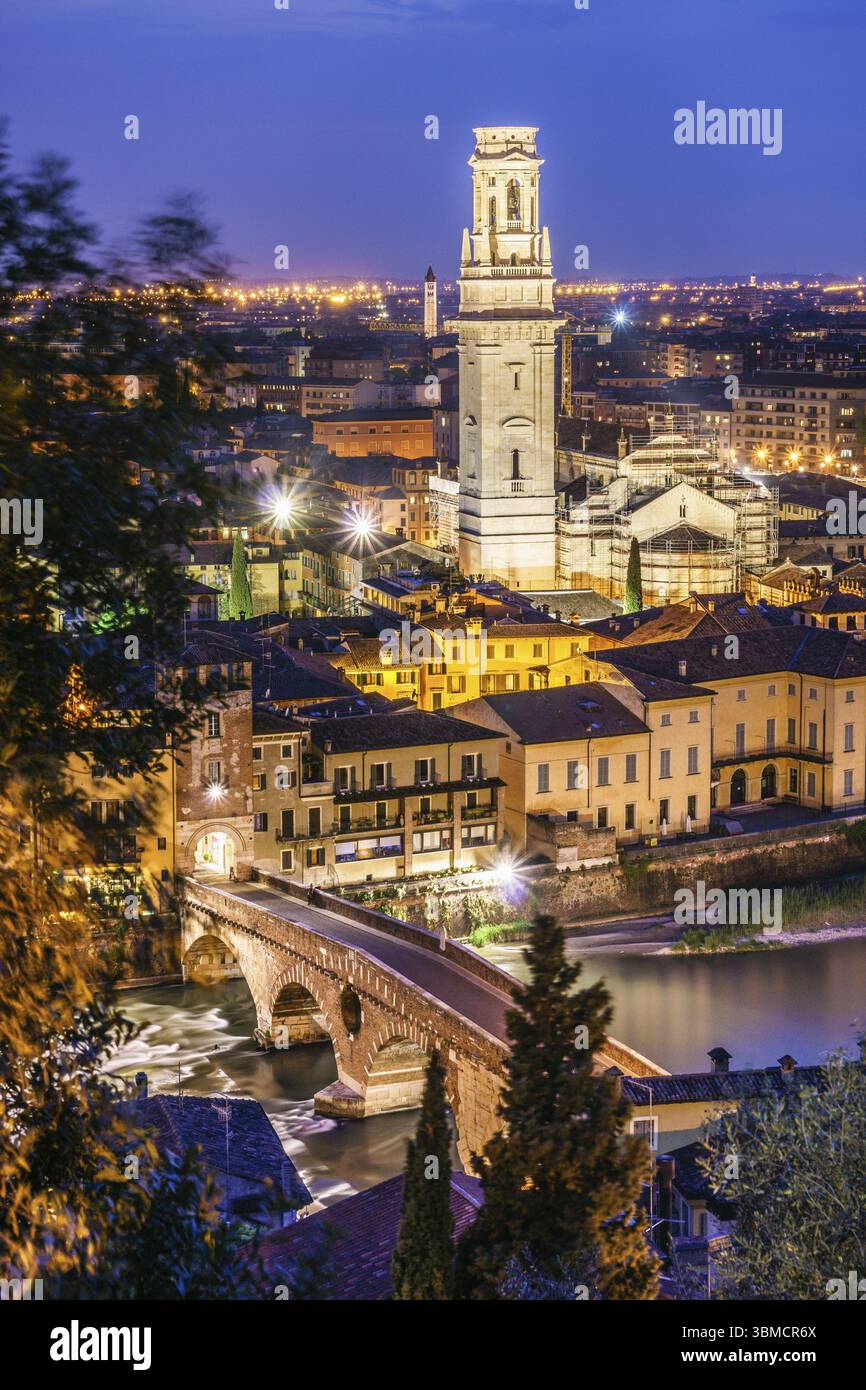 Verona city from San Pietro Castle, Duomo, Verona, UNESCO World ...