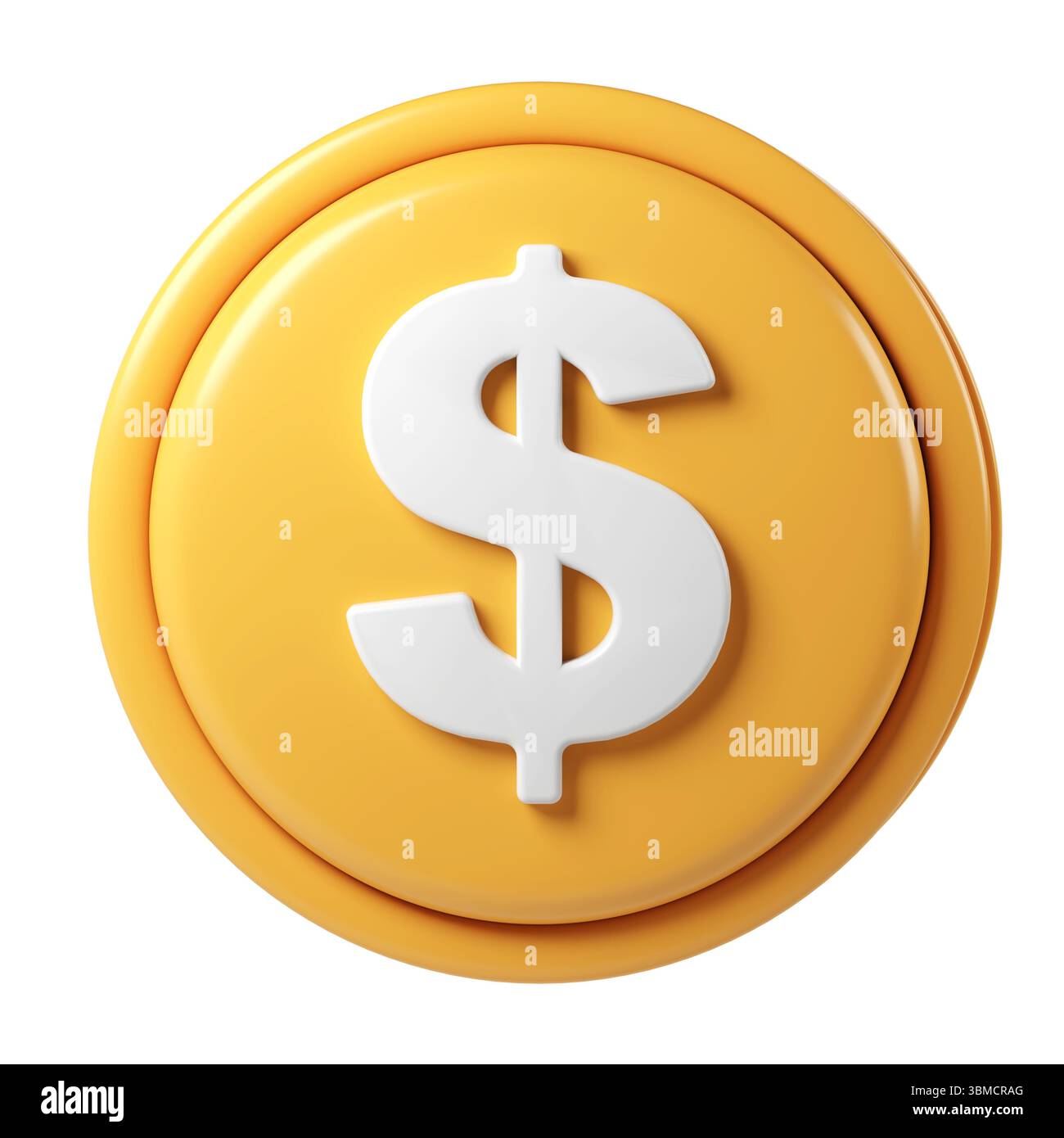 3d rendering icon of a large golden finance payment coin showing a ...
