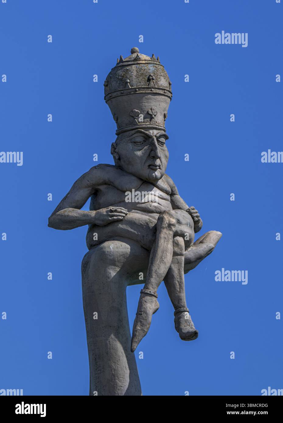 Figure of the Pope on the left hand of the Imperia, a rotating, nine ...