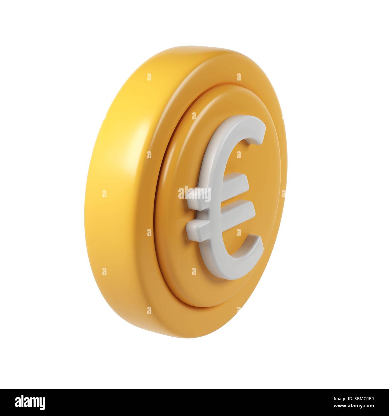 Golden 3d render icon financial coin spinning, metallic design gleaming ...