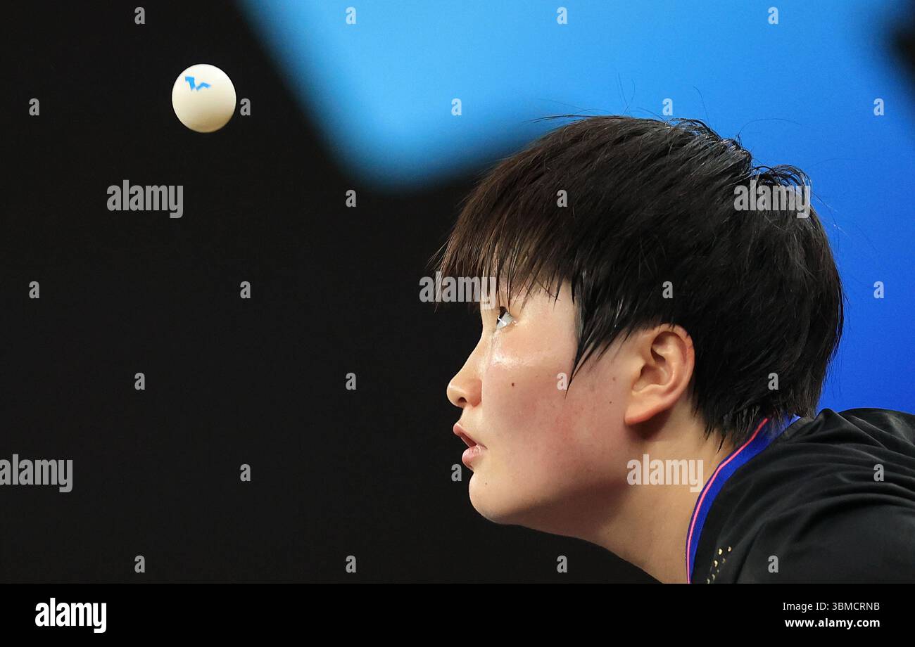 He Zhoji vs Zhu Sibing on a WTT Contender Zagreb 2025 which is held in ...