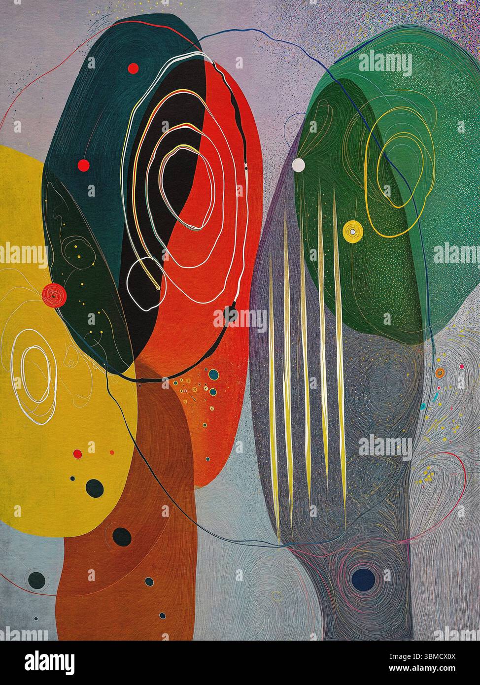 CONTEMPORARY ART: "Esmeralda & Phoebus" in the manner of Joan Miró by ...