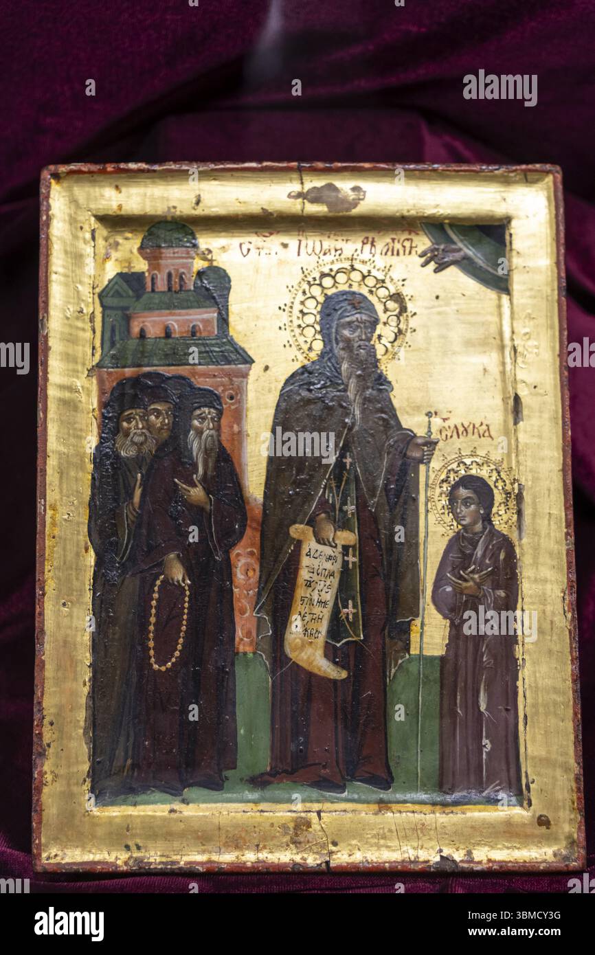 Icon of St. Ivan Rilski and his nephew Luke, 18th century, Rila ...