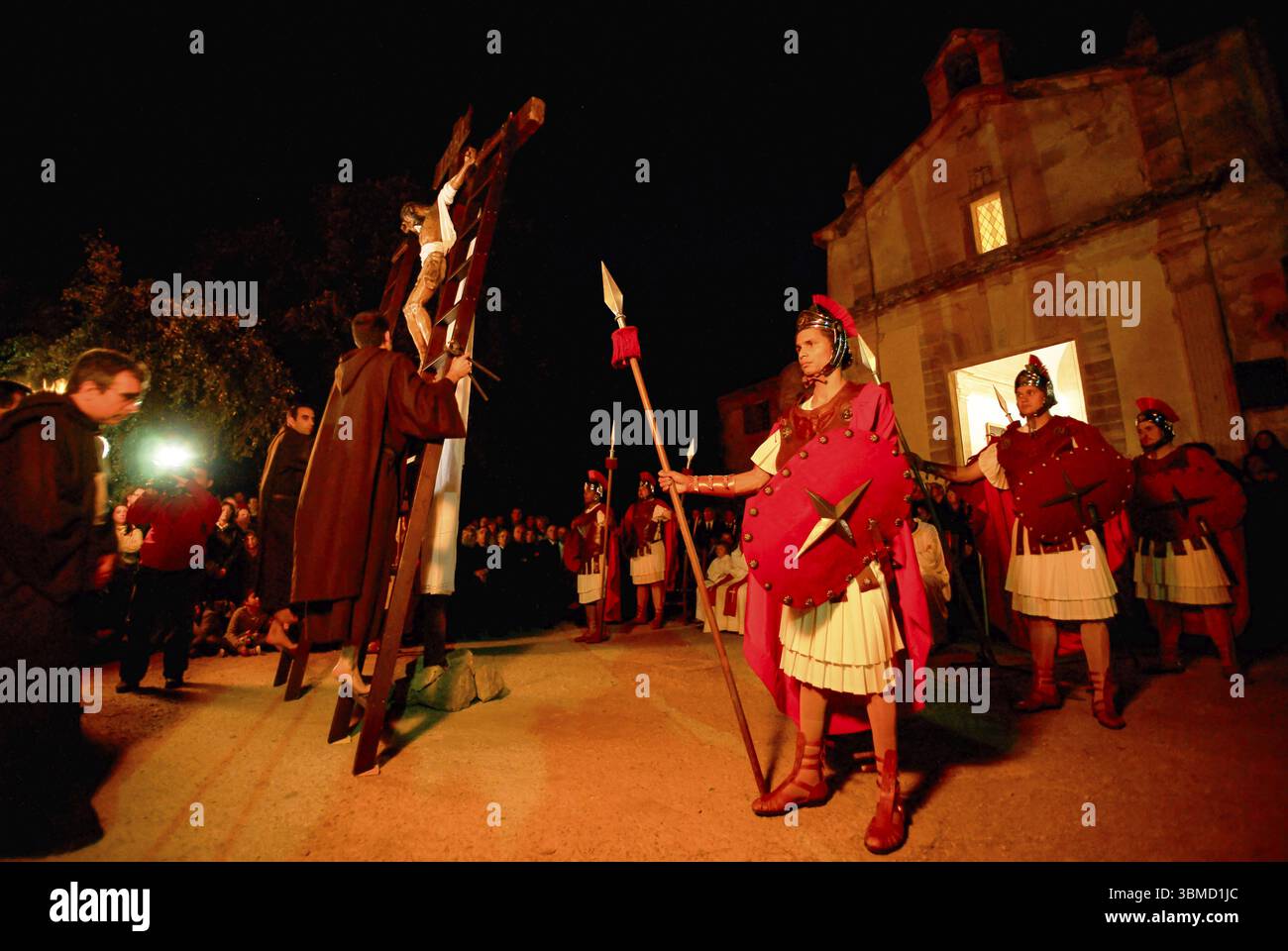The descent of Jesus Christ from the cross during the Christian Easter ...