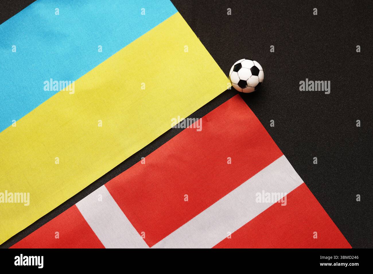 Ukraine vs Denmark, Football match with national flags Stock Photo - Alamy