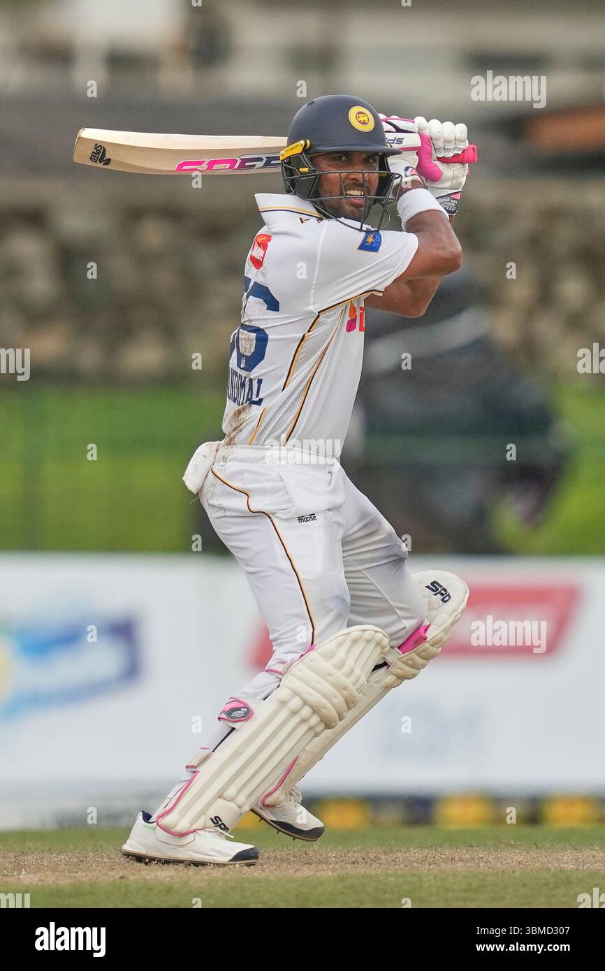 Sri Lanka's Dinesh Chandimal plays a shot during the second day of the ...
