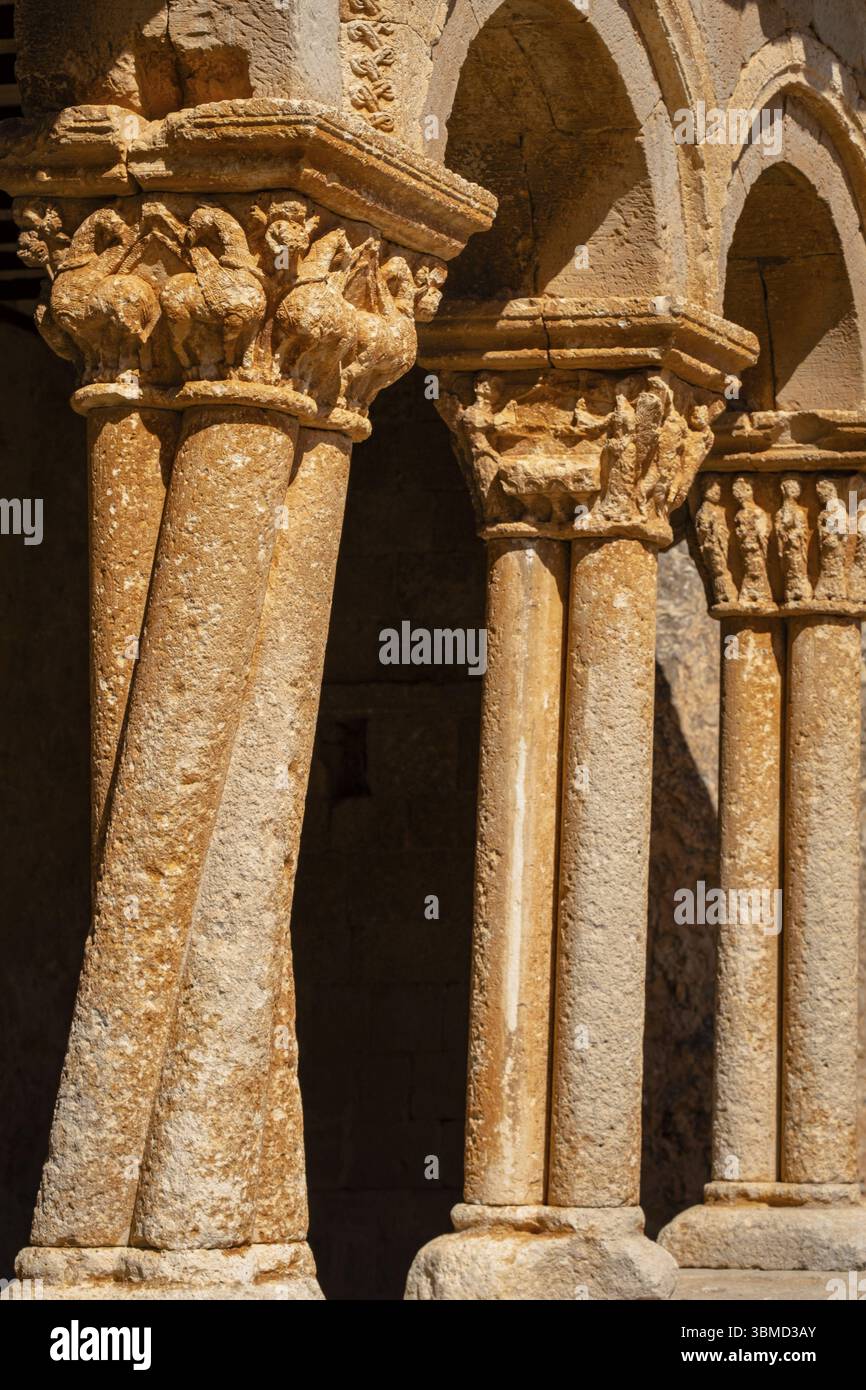 Column with twisted shafts, porticoed gallery, Church of San Pedro ...