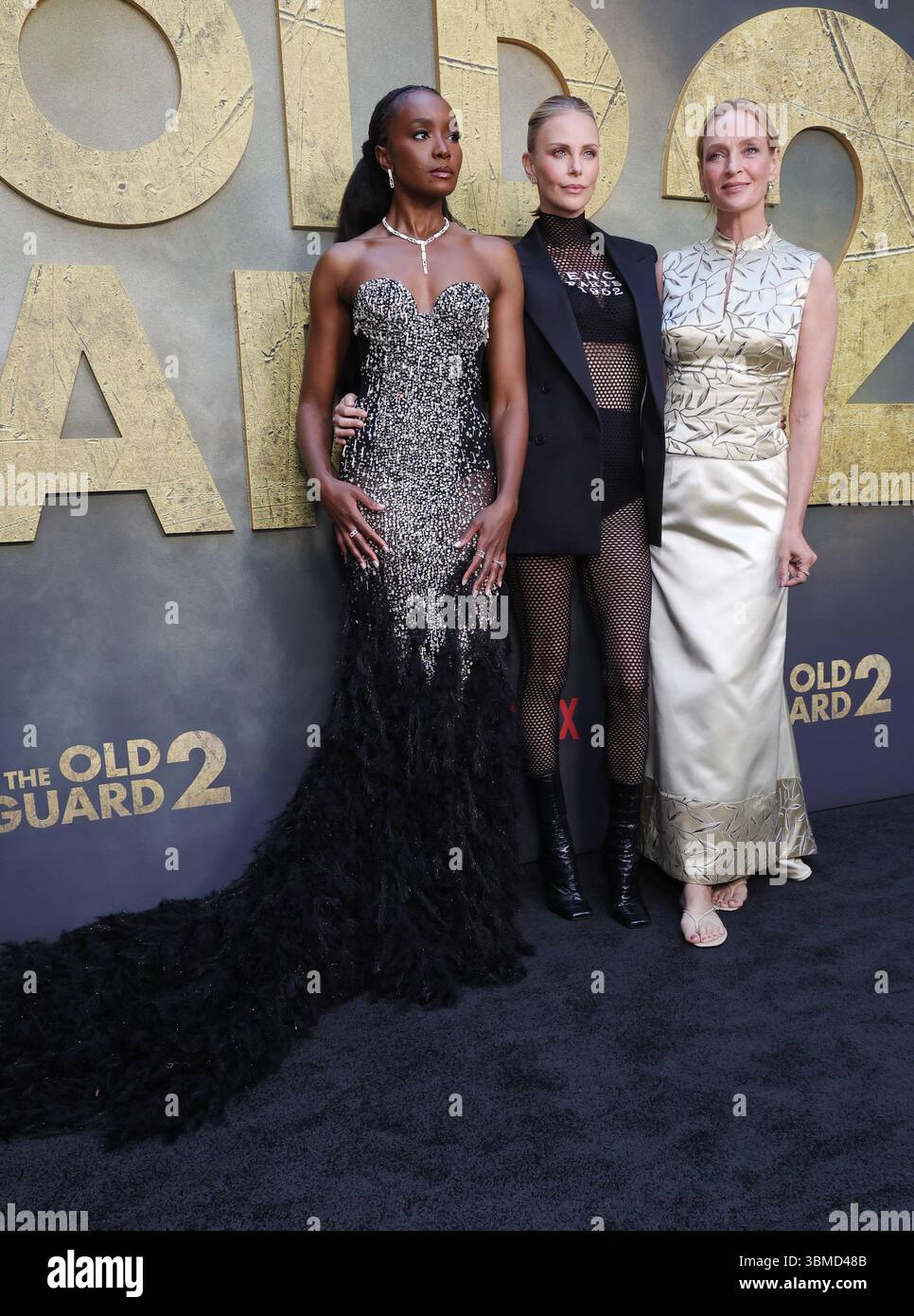 Los Angeles, California, USA. 25th June, 2025. KiKi Layne, Charlize Theron, Uma Thurman, At Los ...