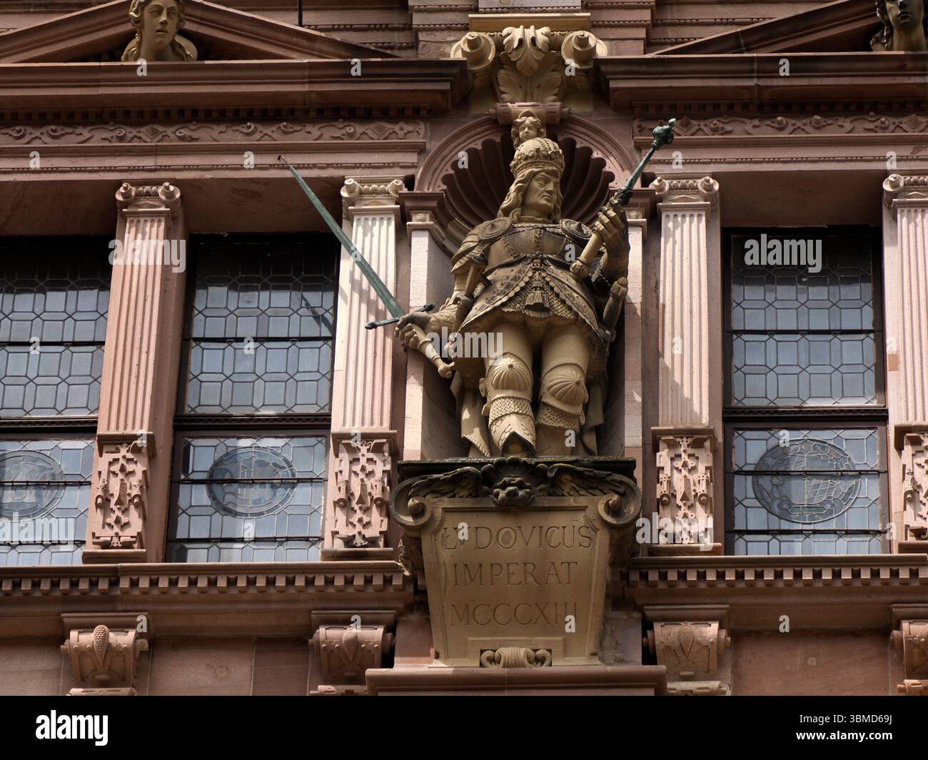 Imperator Ludovicus Sculpture detail of Ancient Heidelberg medieval ...