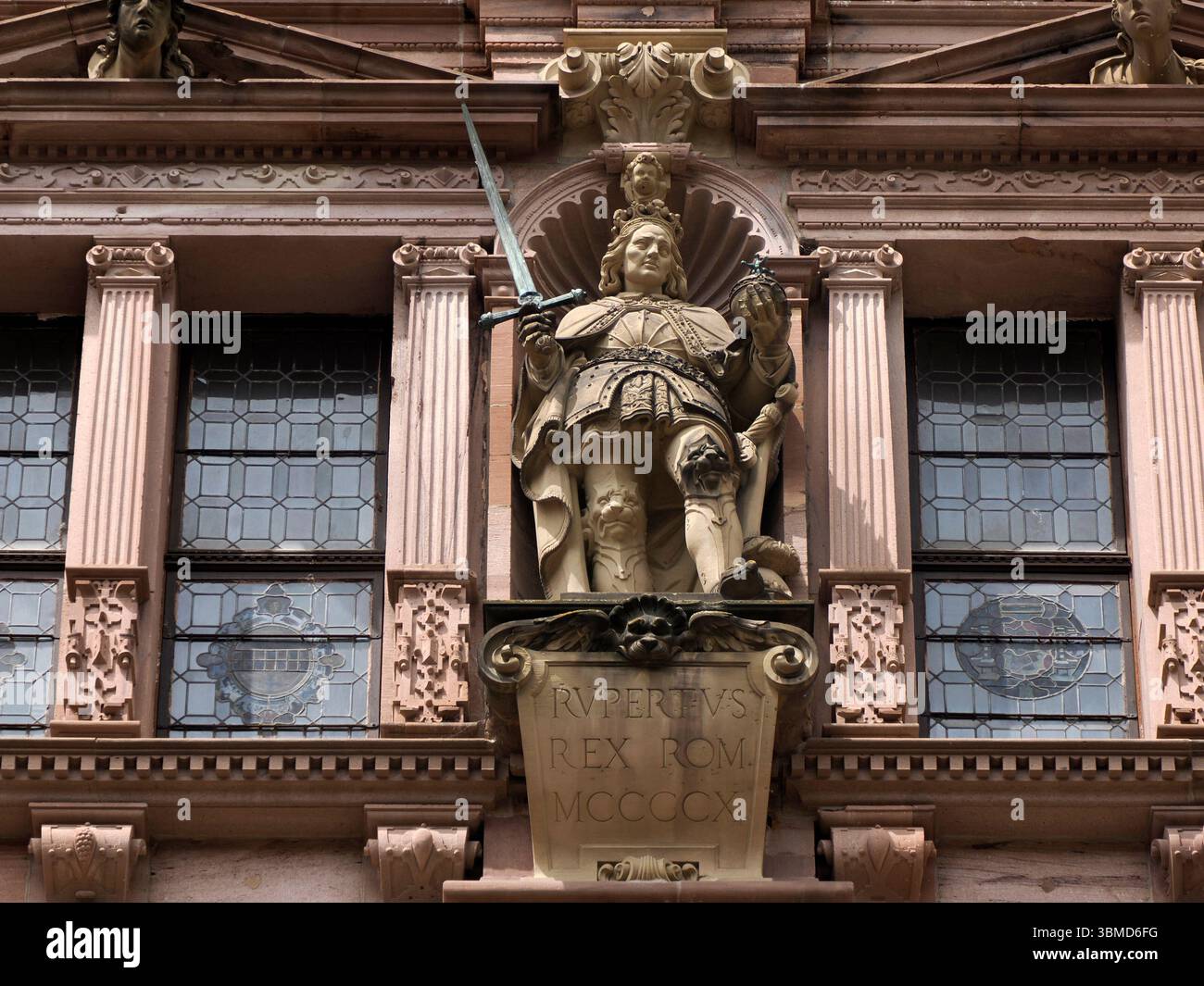 Rupertus Rex Sculpture detail of Ancient Heidelberg medieval castle in ...