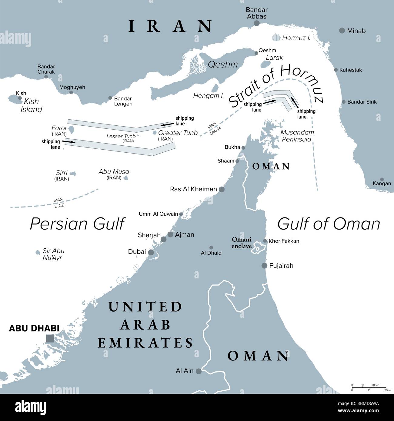 Strait of hormuz map hi-res stock photography and images - Alamy
