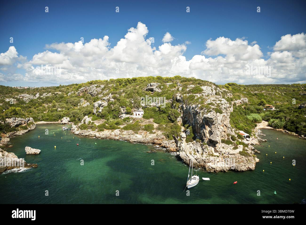 Prehistoric cliff dwellings, Cales Coves bay, Cami de Cavalls, GR223 ...