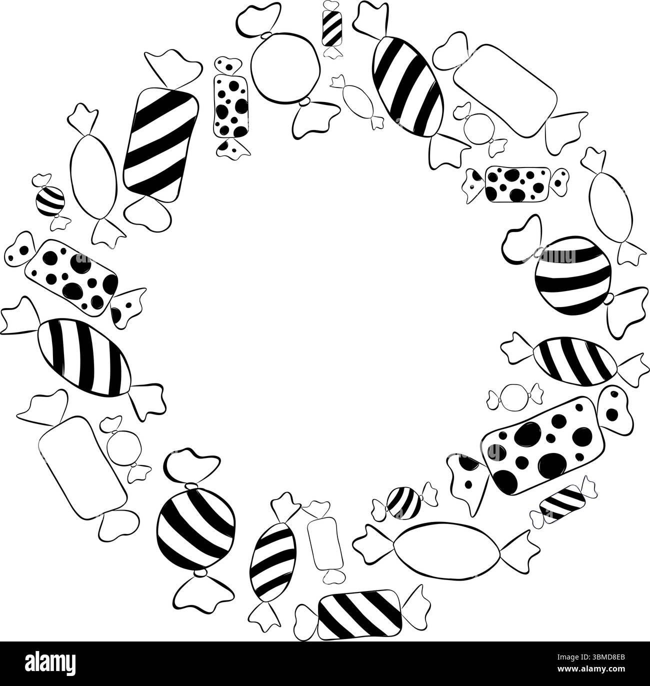 Sweets card vector line hi-res stock photography and images - Alamy