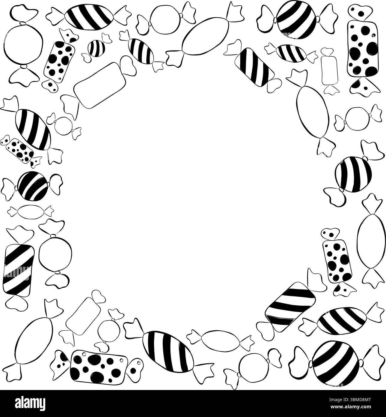 Circle food set abstract Black and White Stock Photos & Images - Alamy