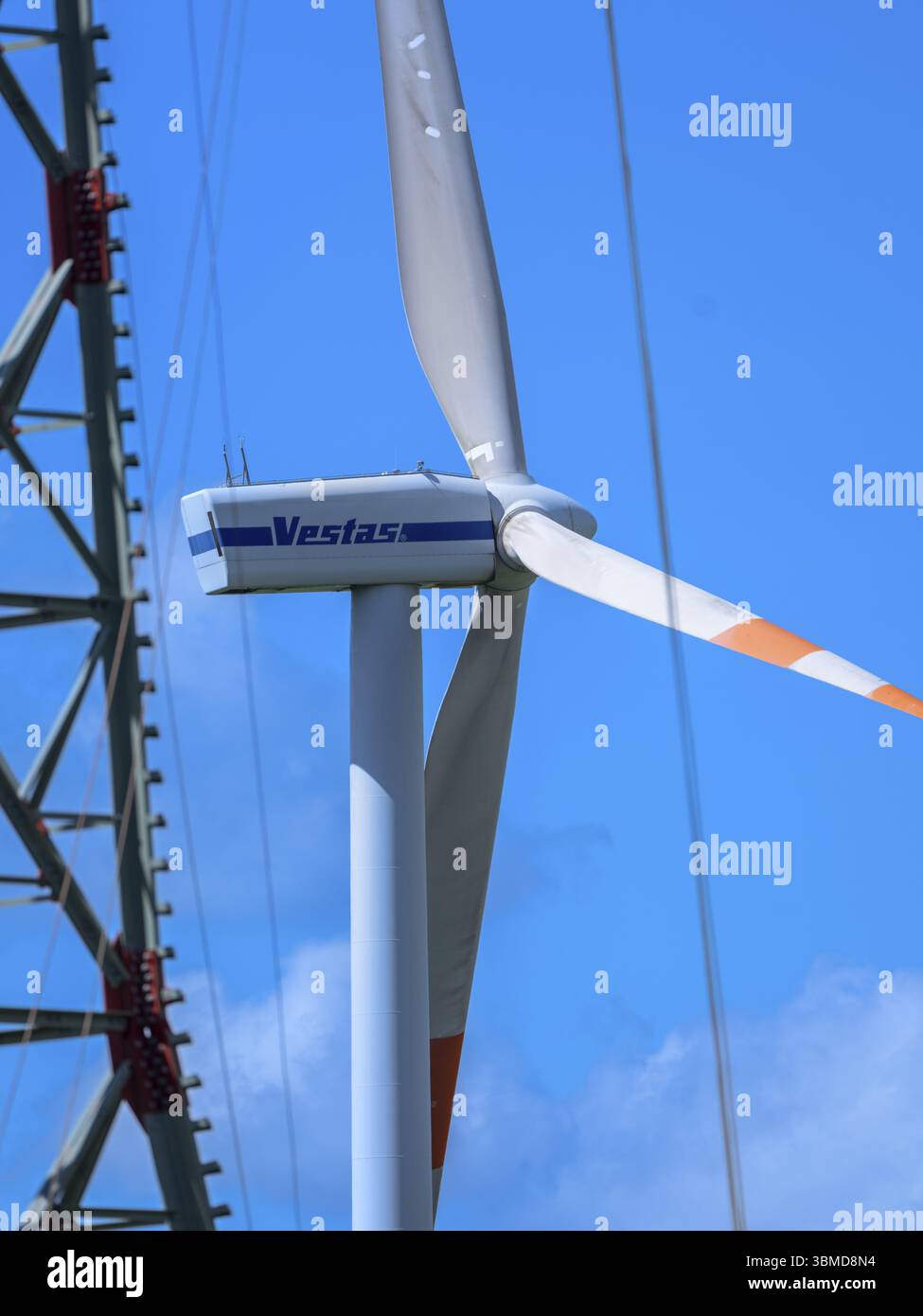 Vestas wind turbine, nacelle, pulpit, construction site at the ...