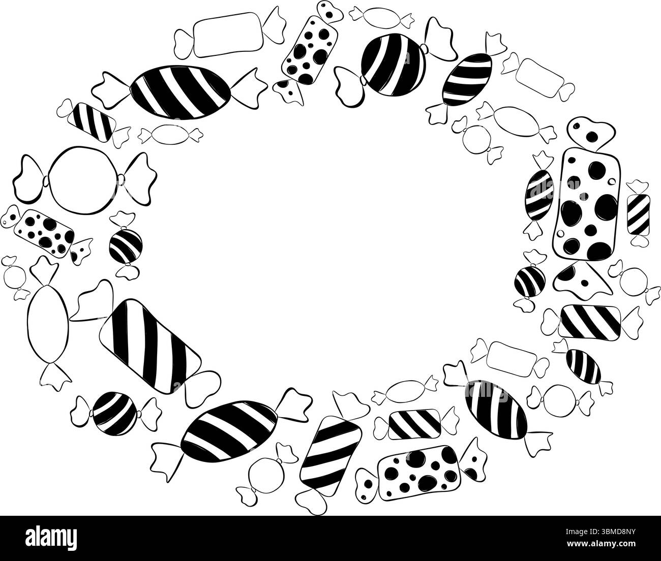 Christmas card template candy Black and White Stock Photos & Images - Alamy