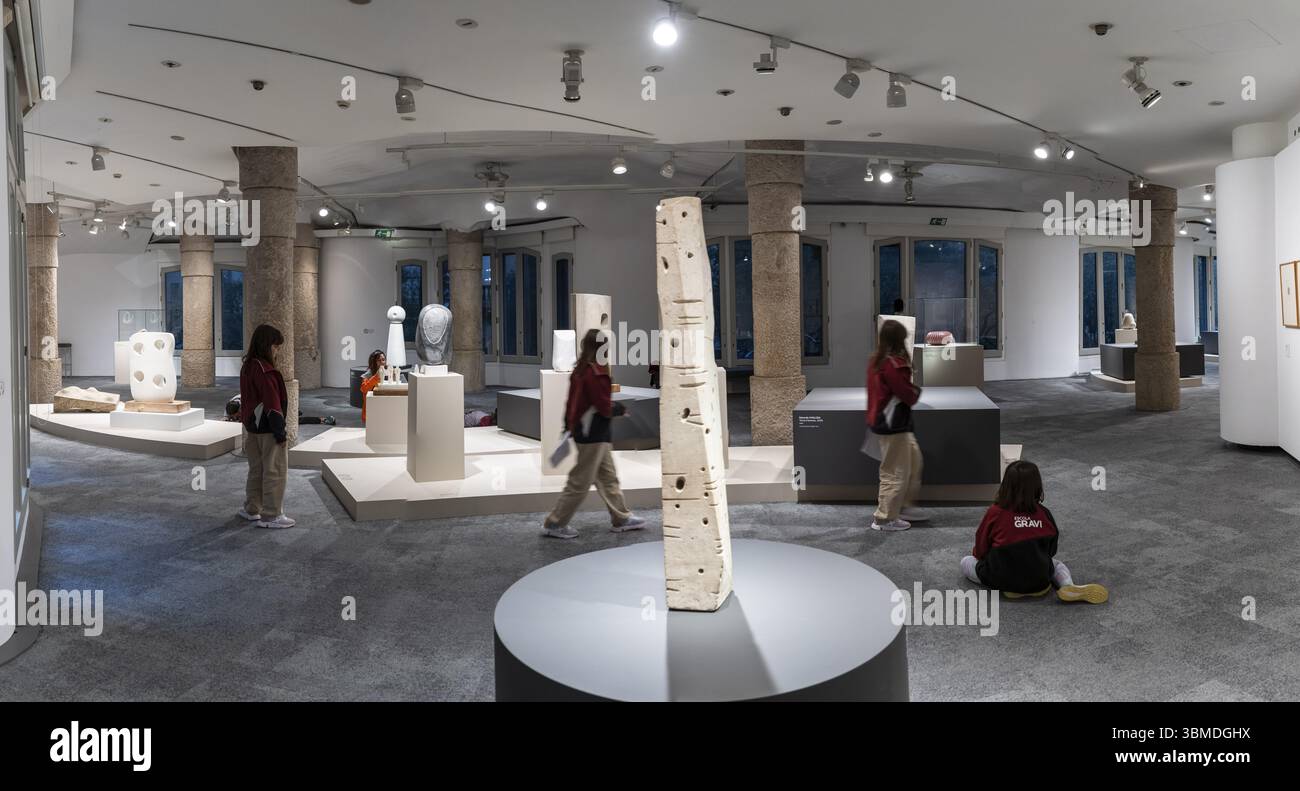 Casa Mila-La Pedrera, Exhibition hall with abstract sculptures from the ...
