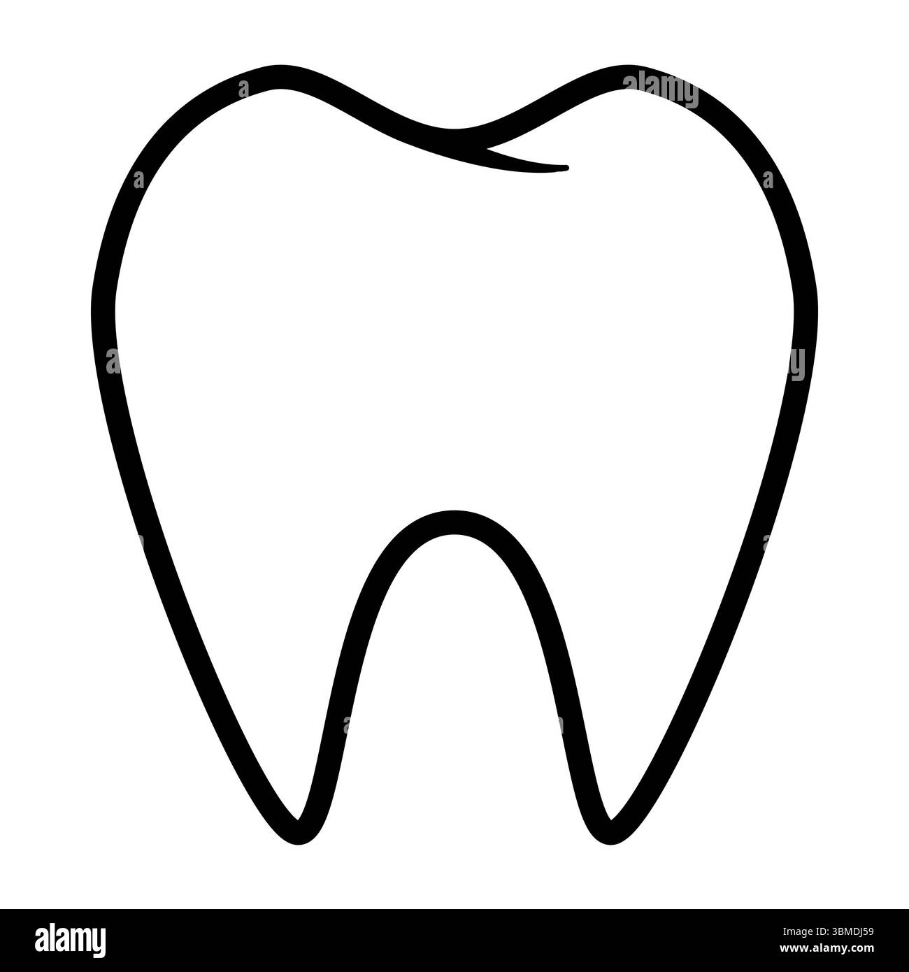 tooth silhouette symbol icon shape, black and white vector illustration ...