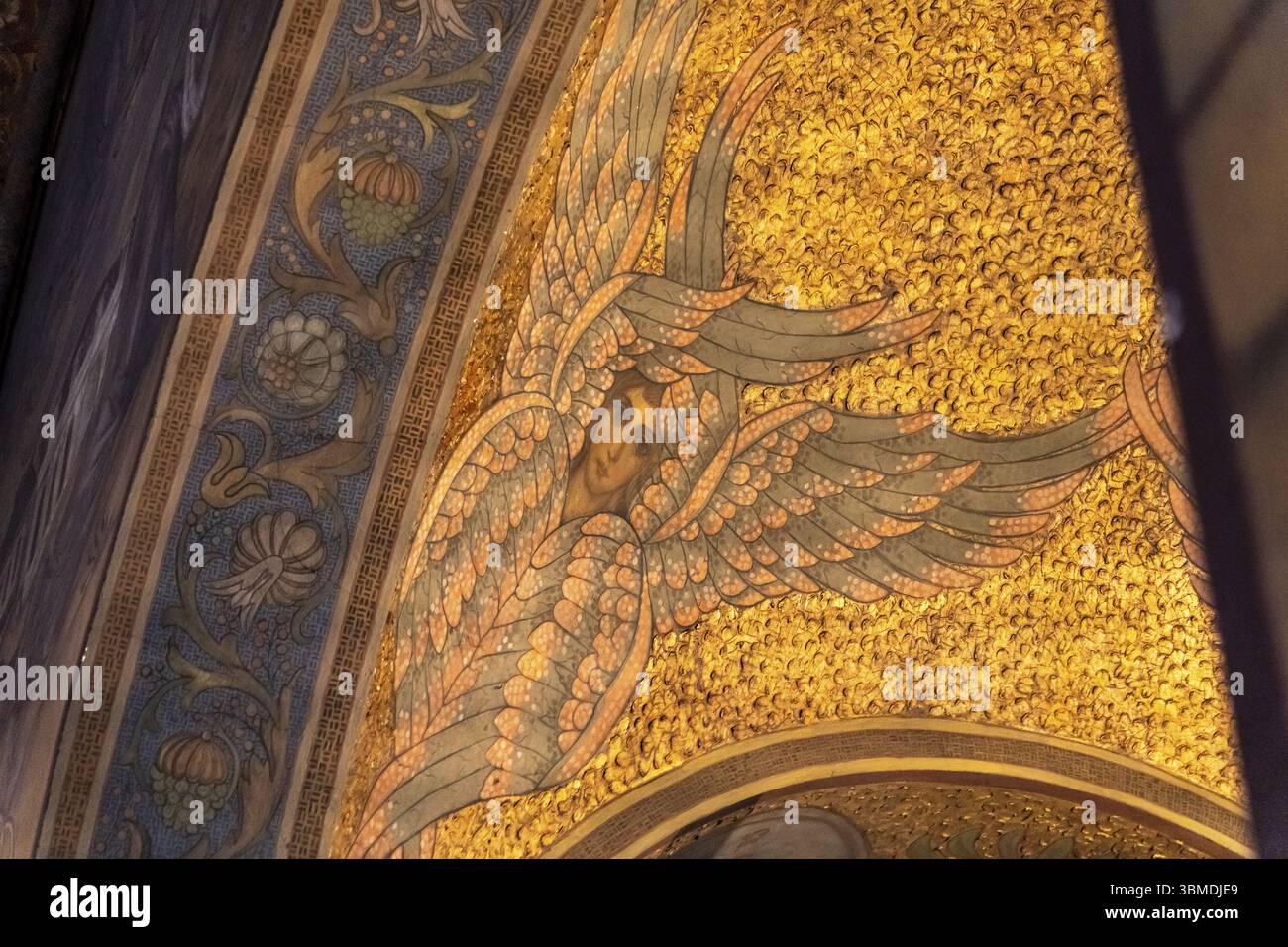 Angel Seraphim on mural painting, Church of St. Nicholas the Miraculous ...