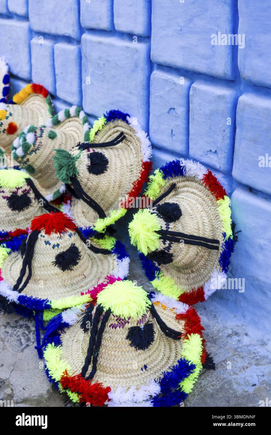 Typical hats of the Rif, Chefchauen, -Chauen-, Morocco, north of Africa ...