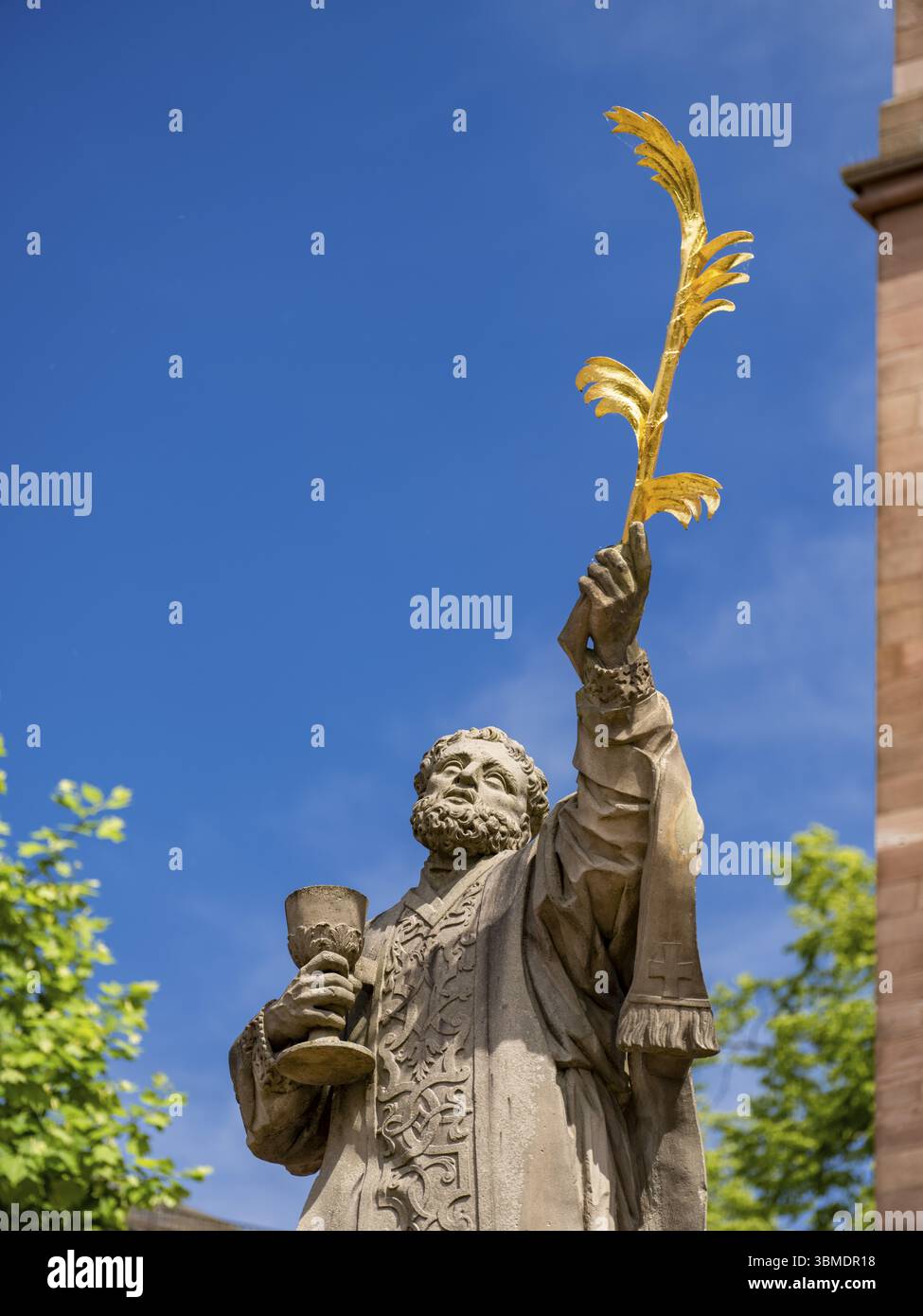 Sculpture of the patron saint Marcellinus in front of the Einhard ...