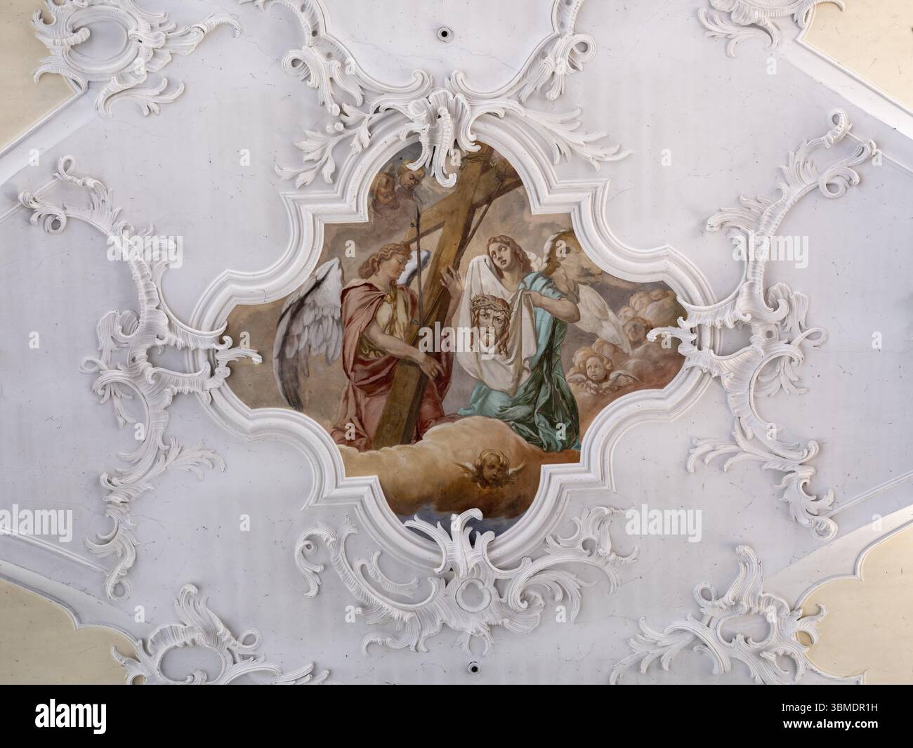 Ceiling painting in the Catholic parish church of St. Peter and Paul ...