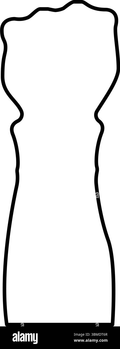 Fist protest concept arm hand raised in clenched in up contour outline ...