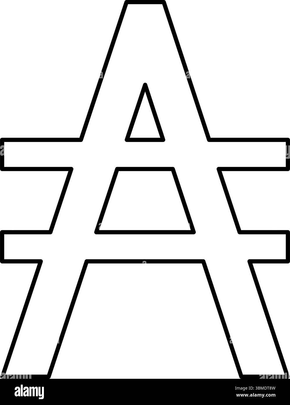 Austral symbol sign contour outline line icon black color vector ...