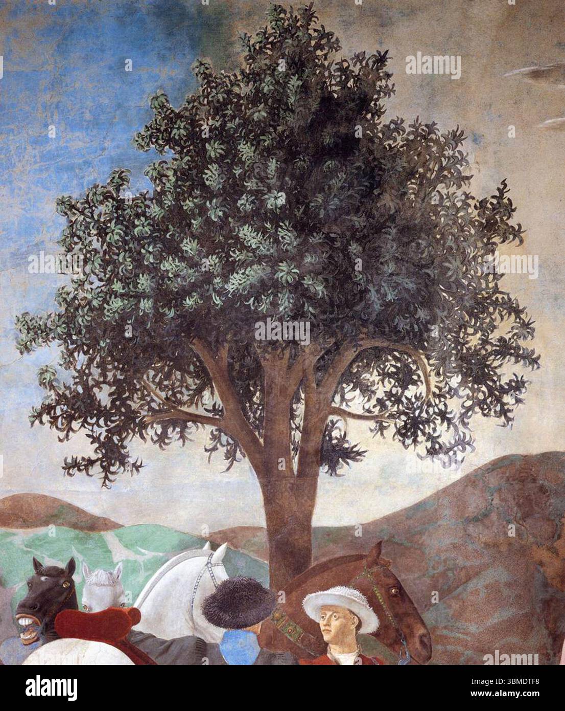 Piero della Francesca - 2a. Procession of the Queen of Sheba (detail) - fresco by Piero della ...