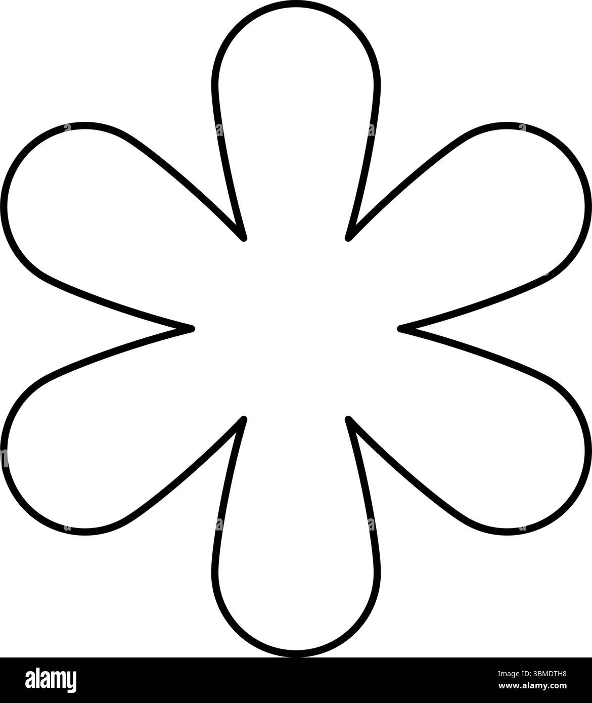 Asterisk sign symbol contour outline line icon black color vector ...
