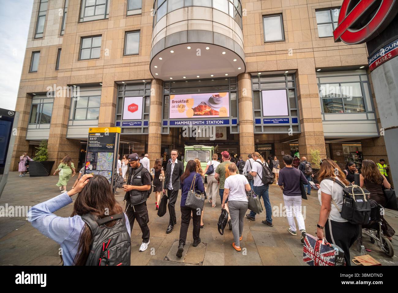 LONDON- JUNE 25, 2025: Hammersmith Station and Hammersmith Broadway ...