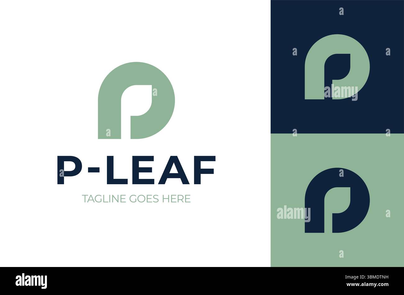 Minimal Letter P eco leaves logo icon design template elements. Plant ...