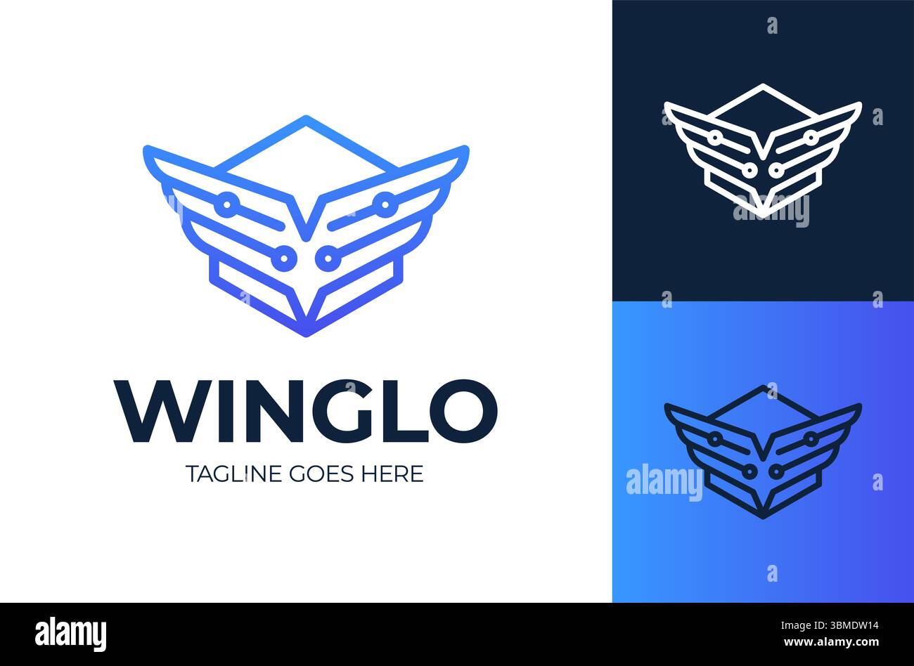 wing hexagon logo. wing tech logo vector icon illustration. Fly wings ...