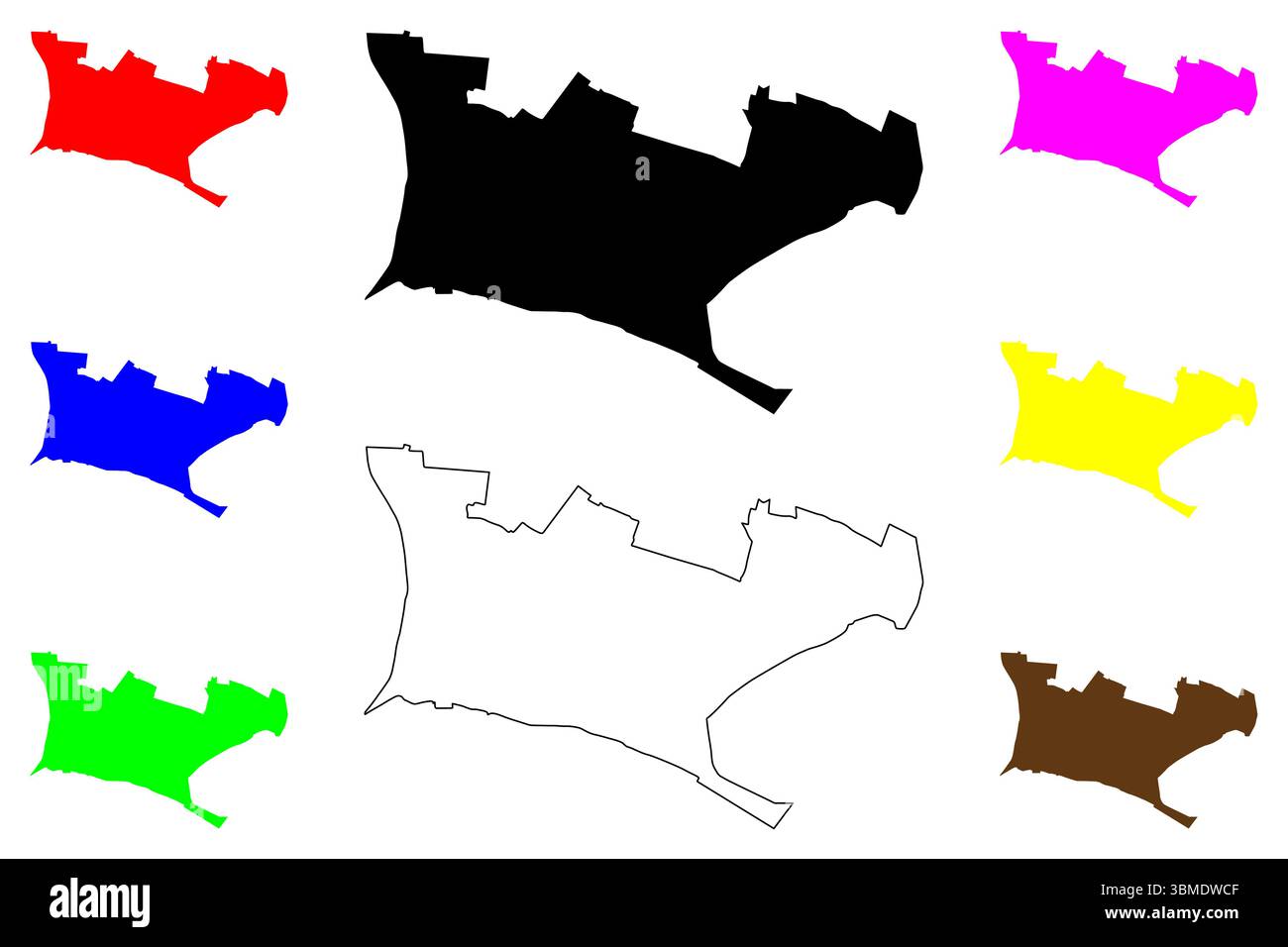 Kfar Saba city (State of Israel, Central District) map vector ...