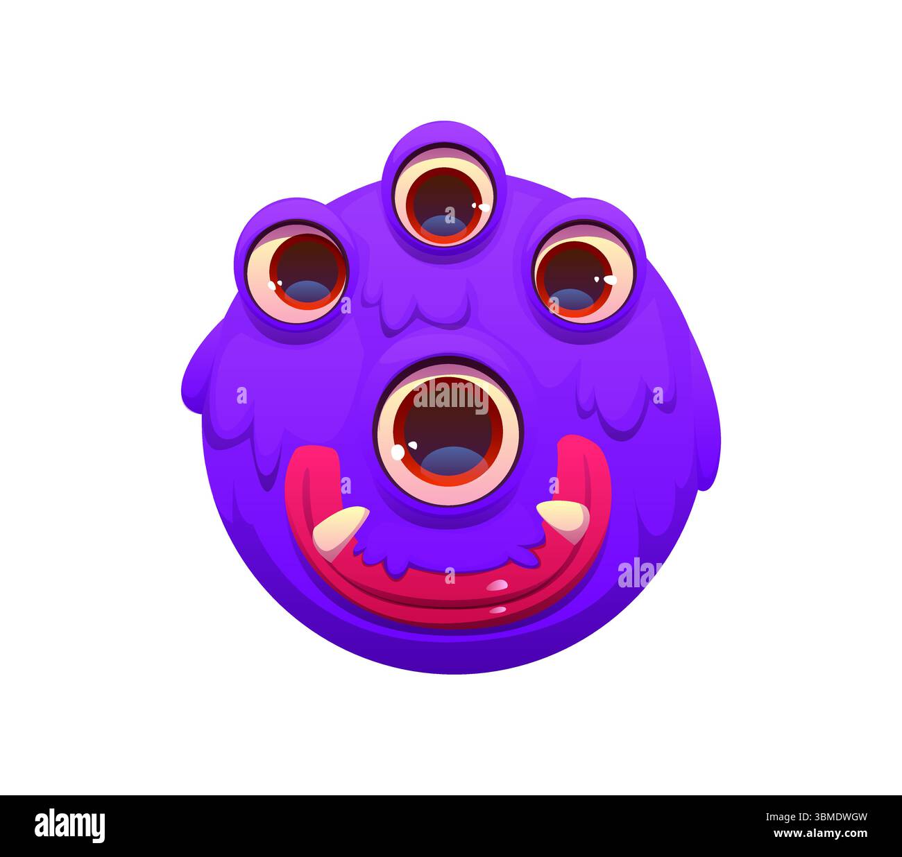 Strange monster character cartoon font letter O. Strange fantasy ...