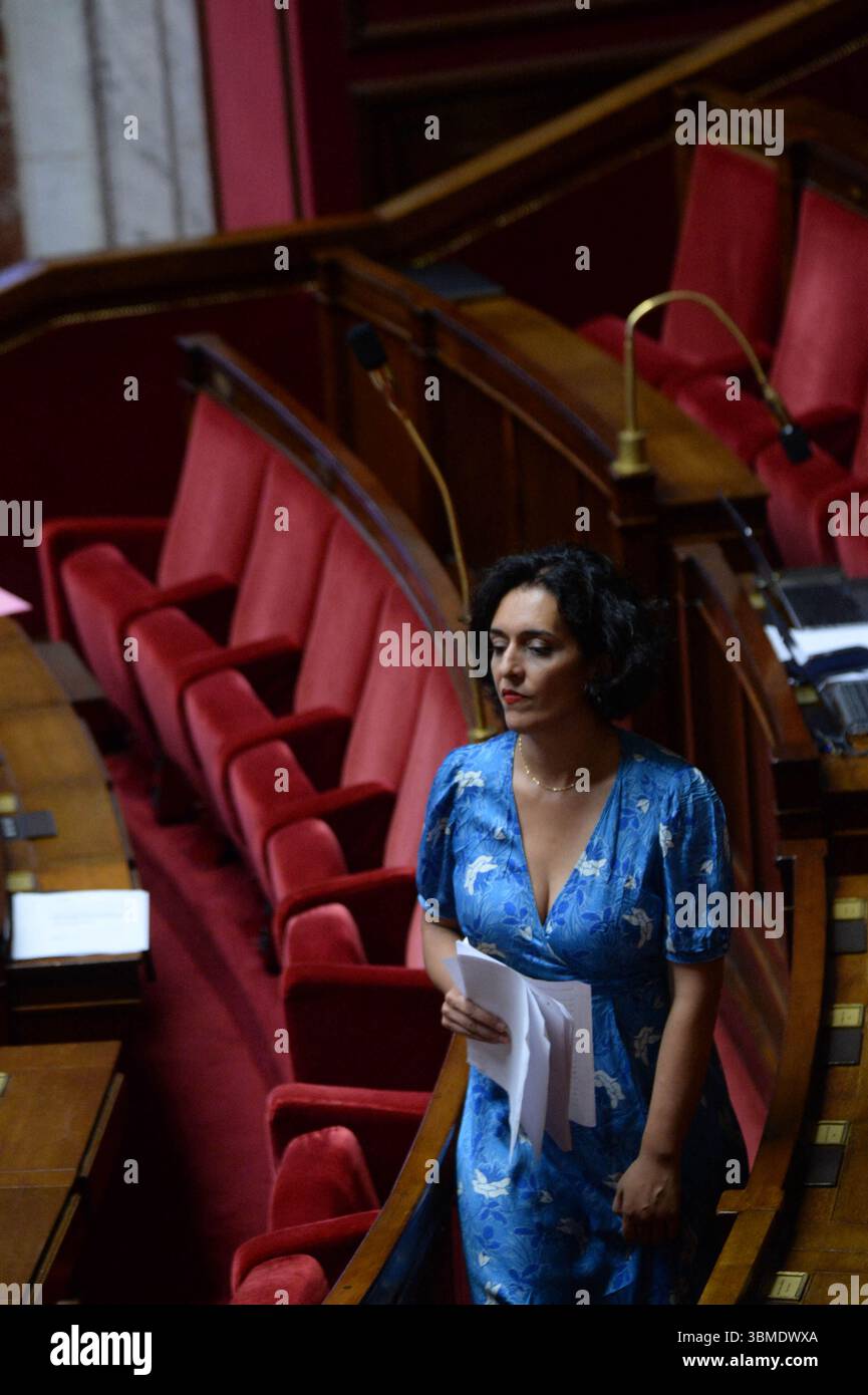 Ayda Hadizadeh, PS MP during a debate in the National Assembly, in Paris France on June 25, 2025 ...
