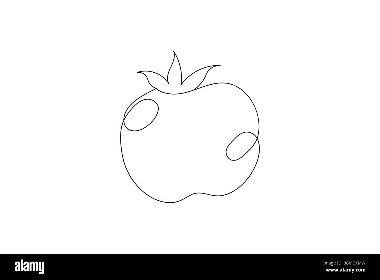 Apple continuous one line art and frui isolated outline minimalist ...