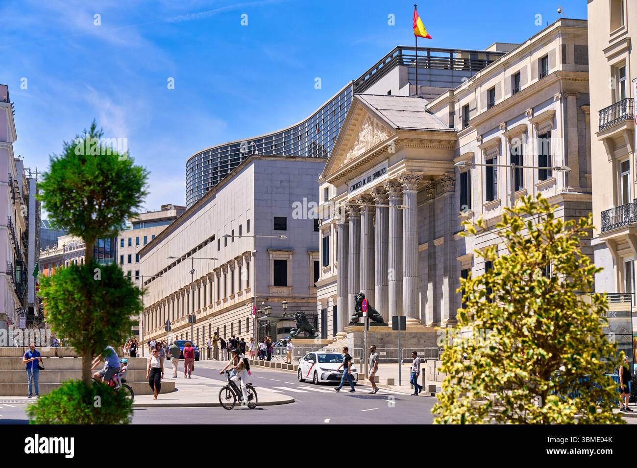 Congress of Deputies, Plaza de las Cortes, Madrid, Spain Stock Photo ...