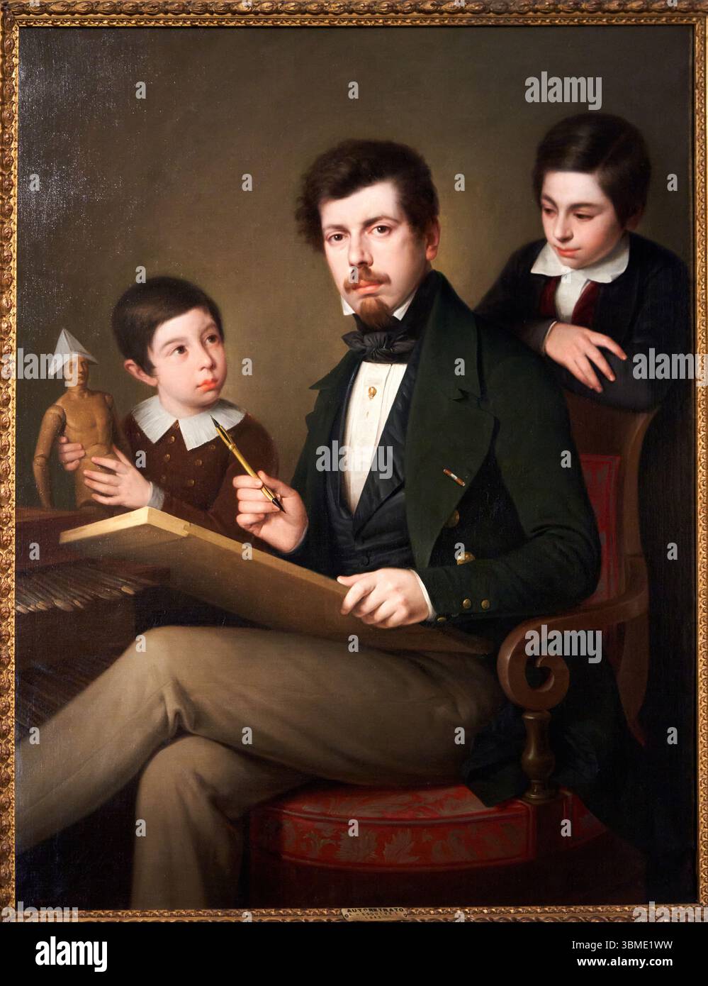 Self-portrait with his Sons Carlos and Vicente, 1843, ANTONIO Mª ...