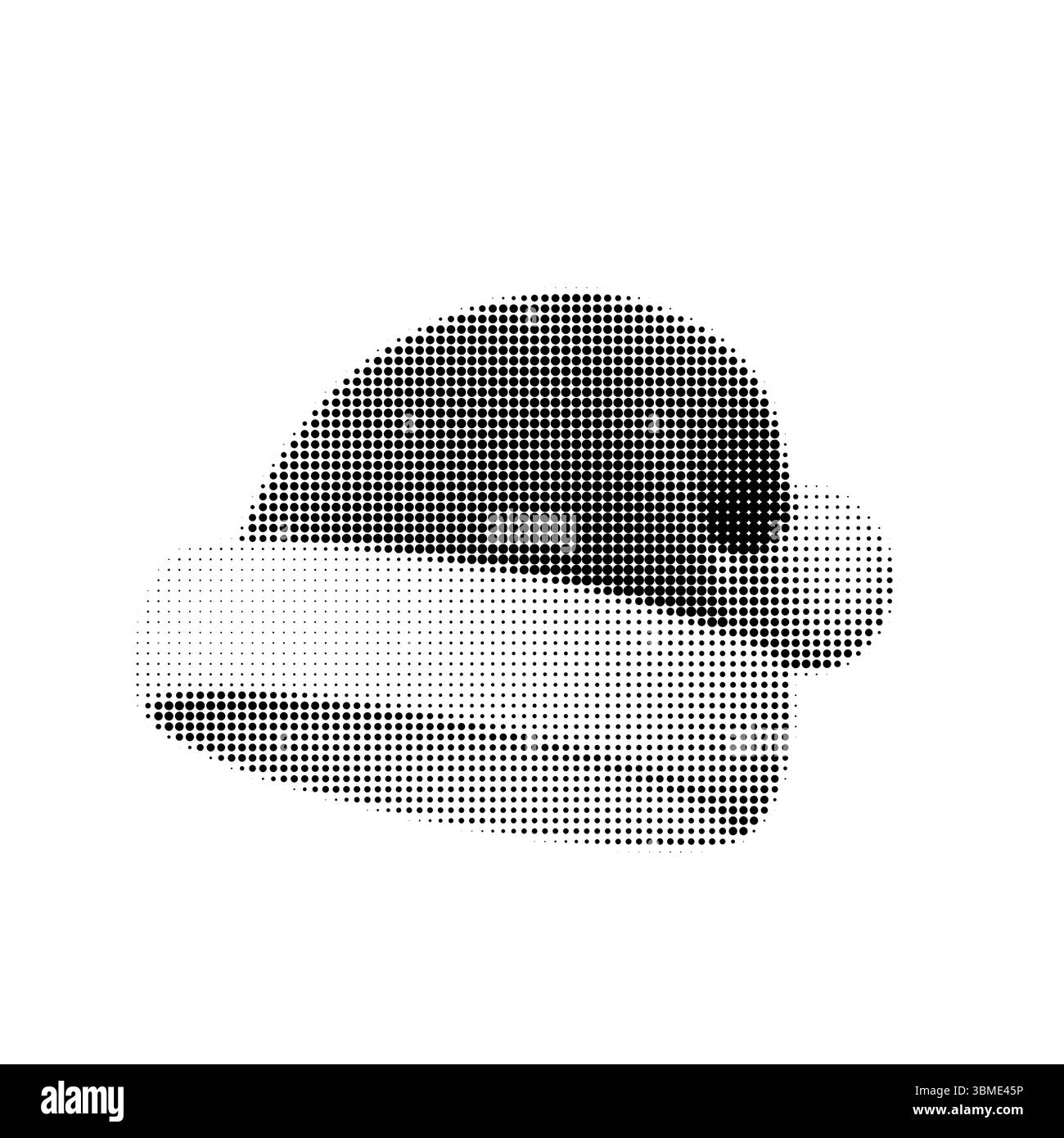 Vector illustration of a Santa hat in halftone style, perfect for festive designs, holiday ...