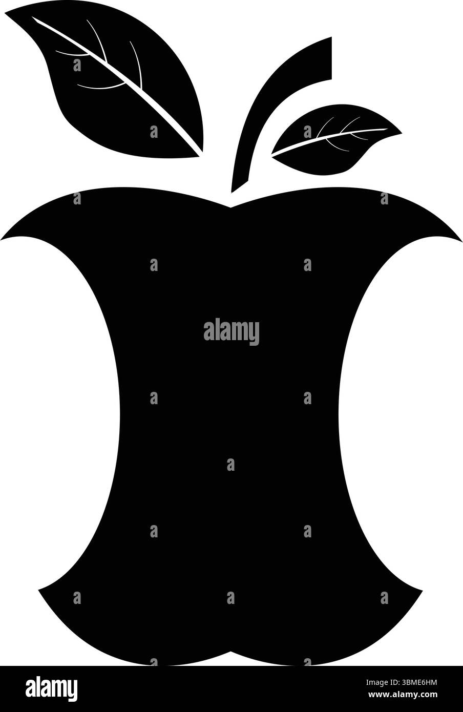 black color apple icon, featuring leaves and a fresh, natural design full apple half and cutting ...