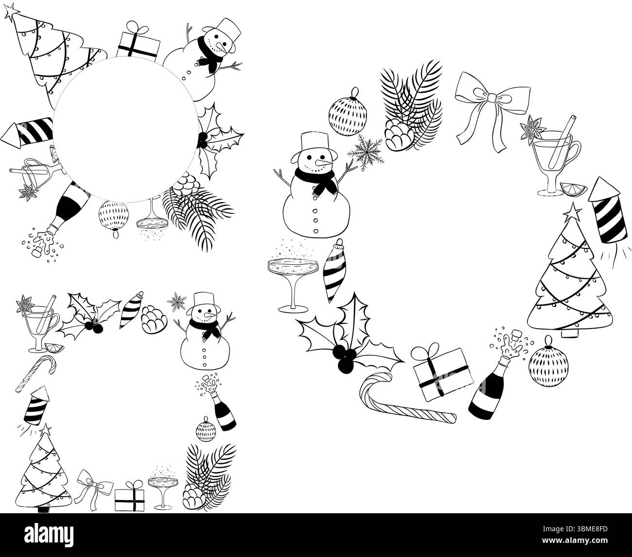 Winter red invitation card Black and White Stock Photos & Images - Alamy