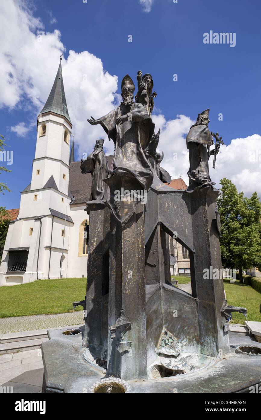 Fountain in front of the collegiate parish church of St. Philip and St ...